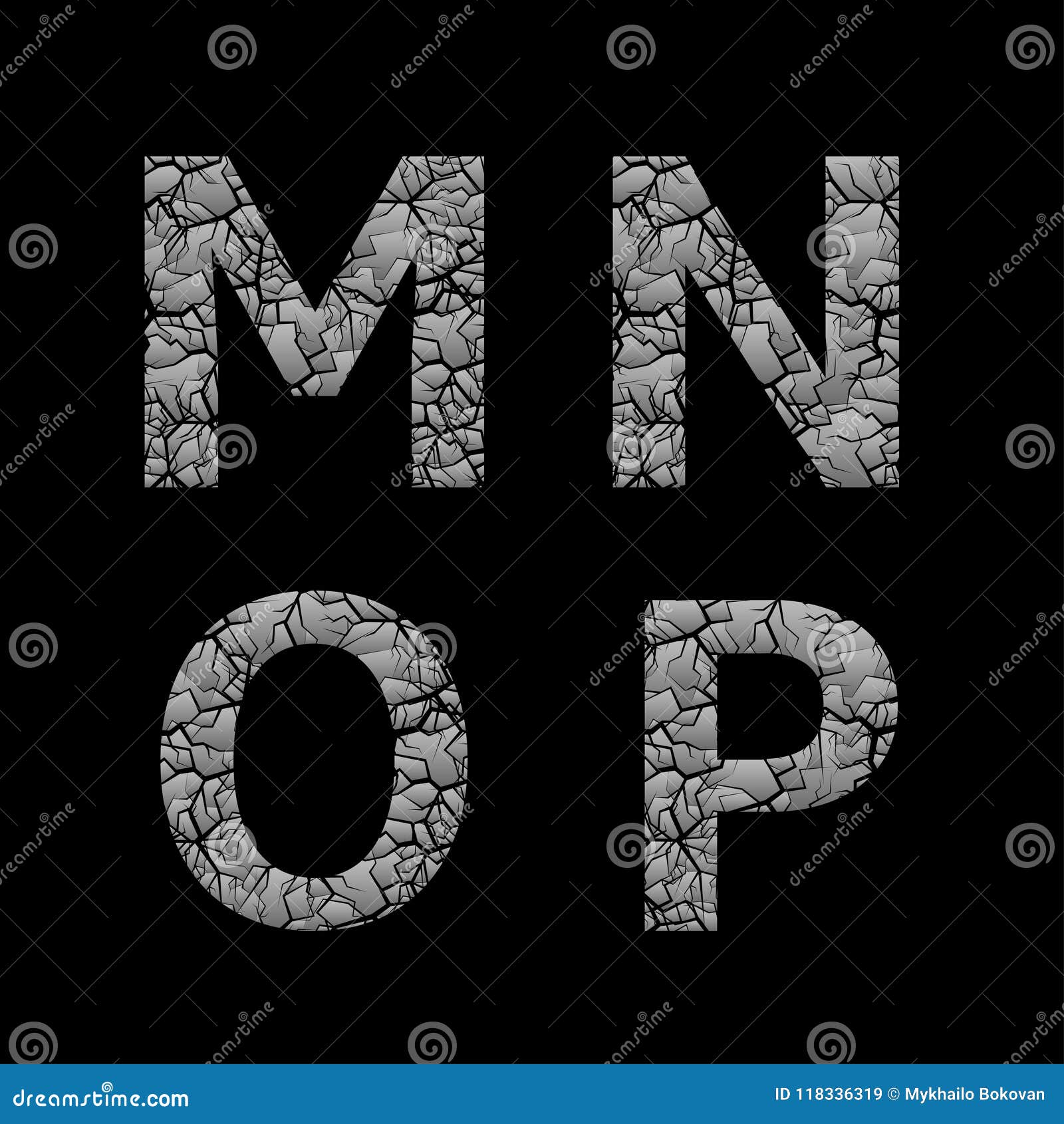 Silver broken letters stock illustration. Illustration of alphabet ...