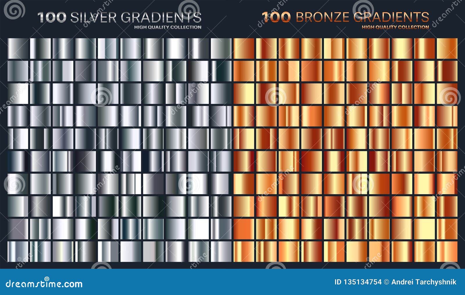 Silver,bronze Gradient,pattern,template.Set of Colors for Design ...