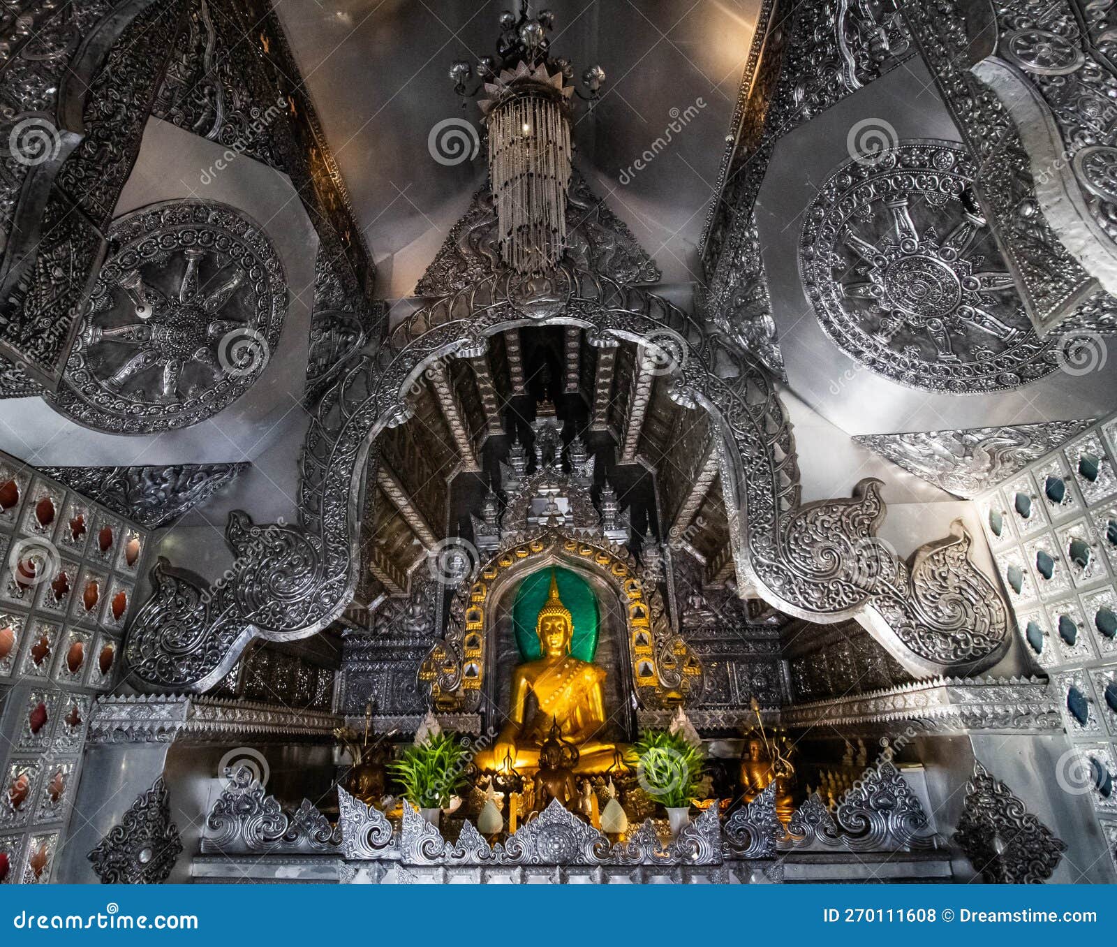 Silver buddhist chapel stock photo. Image of altar, suphan - 270111608