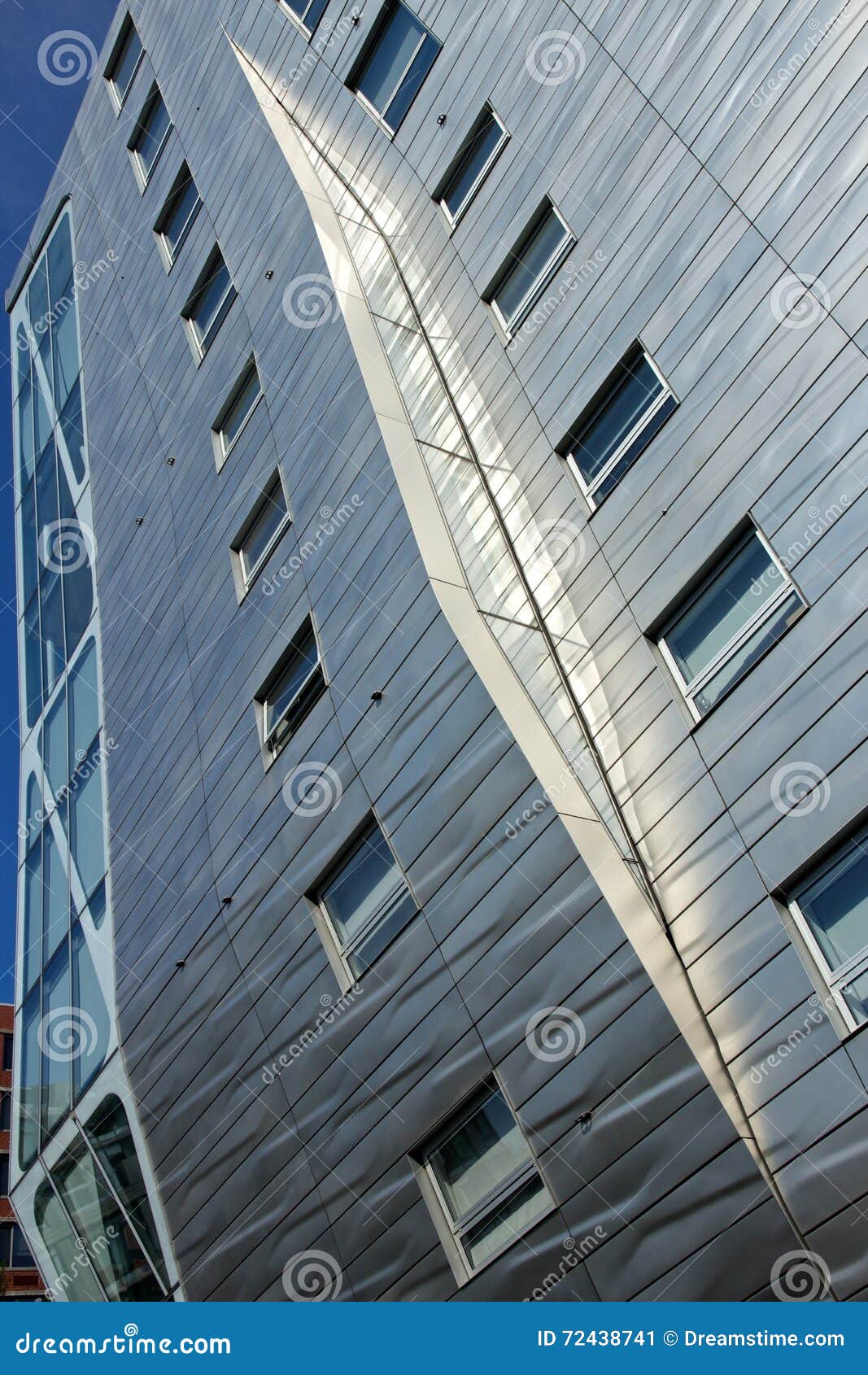 Silver building stock image. Image of blue, lines, curves - 72438741