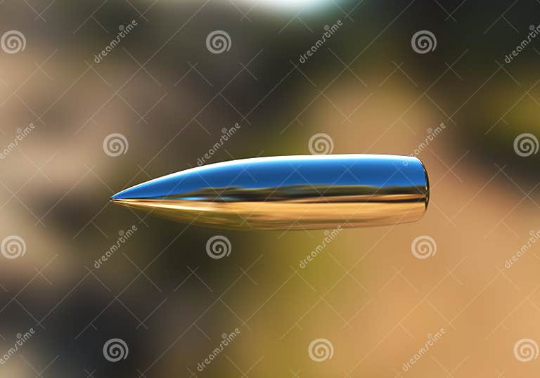Silver bullet in flight stock illustration. Illustration of battle ...