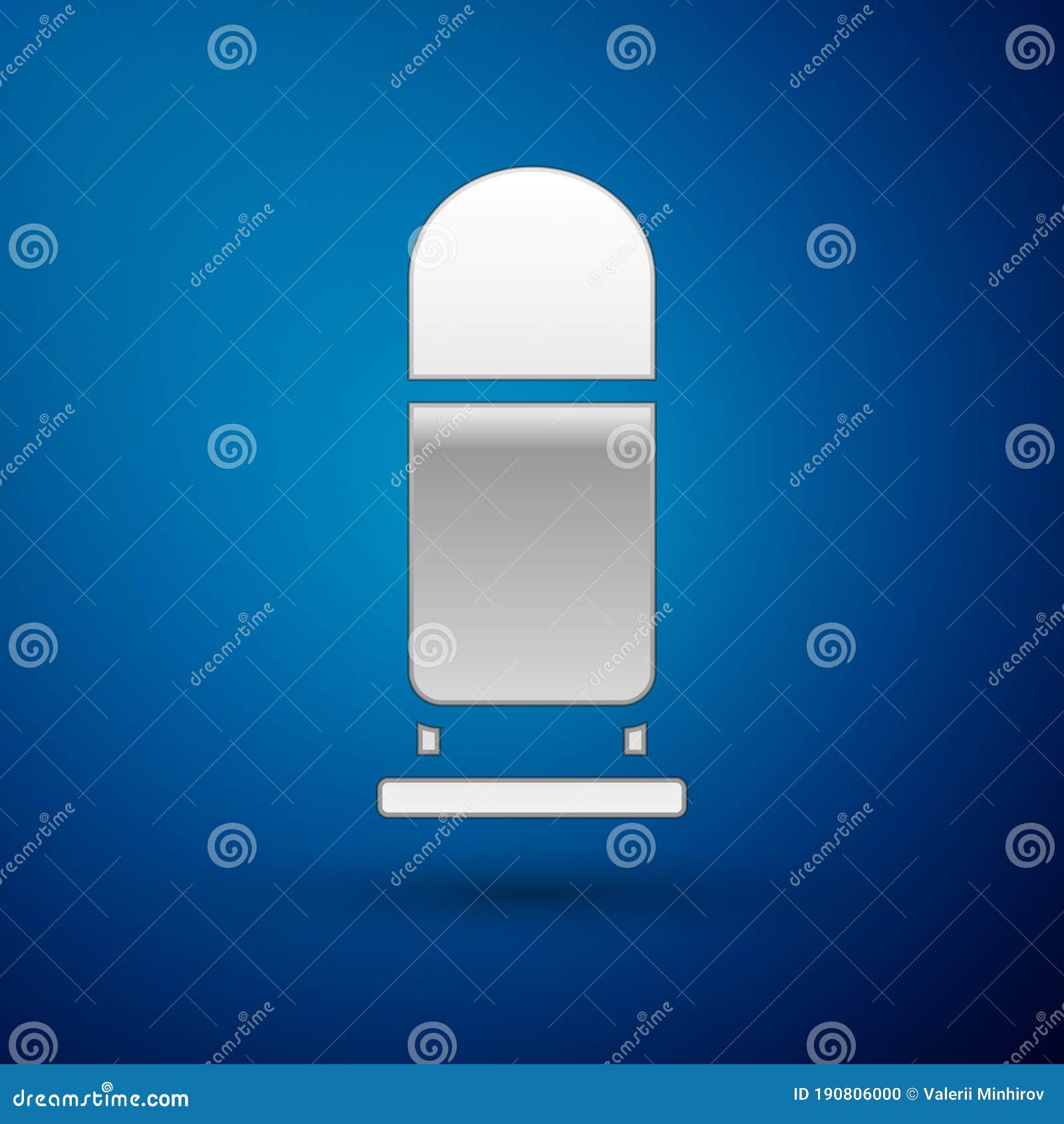 Silver Bullet Icon Isolated on Blue Background. Vector Stock Vector ...