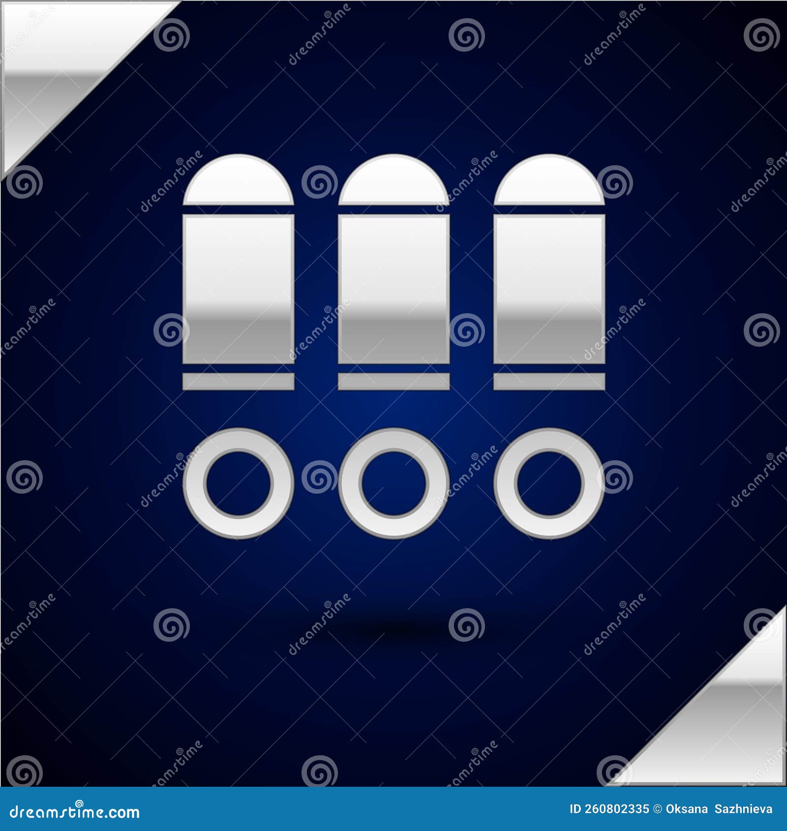 Silver Bullet Icon Isolated on Dark Blue Background. Vector Stock ...