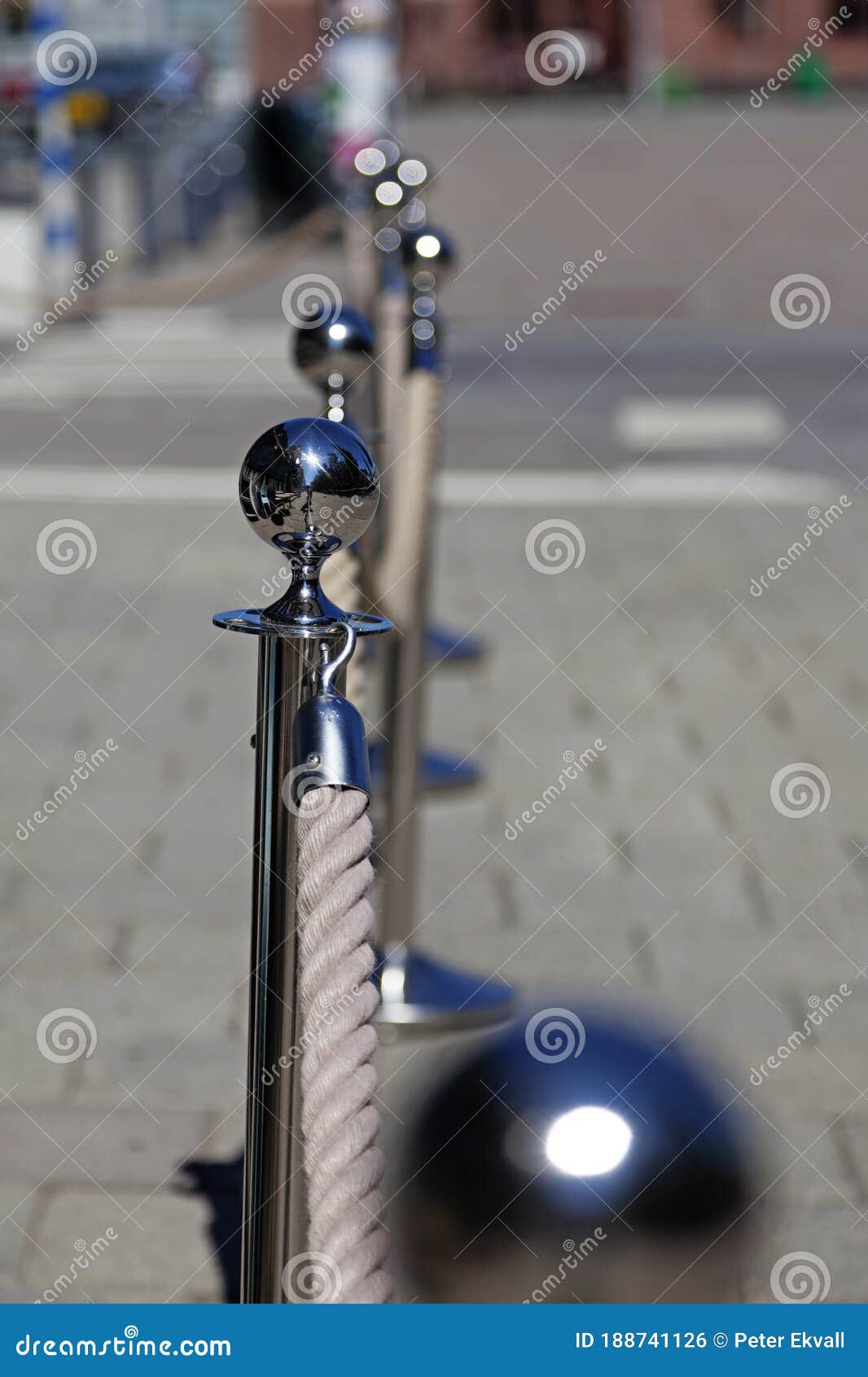 Silver Bullet Rope that Divides Guests into a Nightclub Stock Photo ...