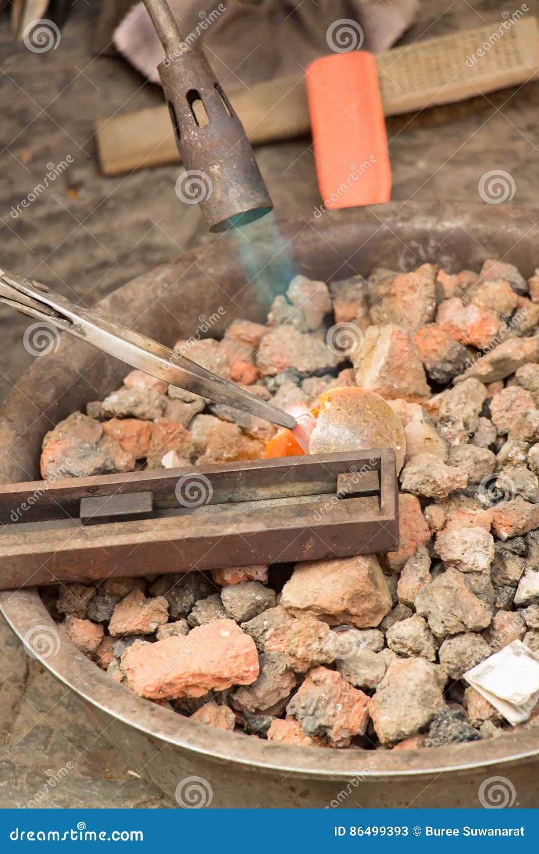 Silver burning process stock image. Image of metal, process - 86499393