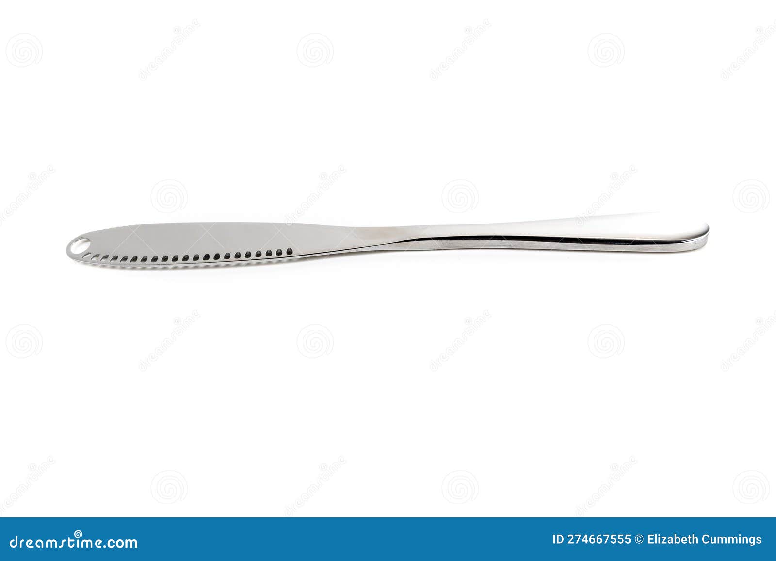 Silver Butter Scraper Knife To Make Cold Butter Spreadable Stock Image ...