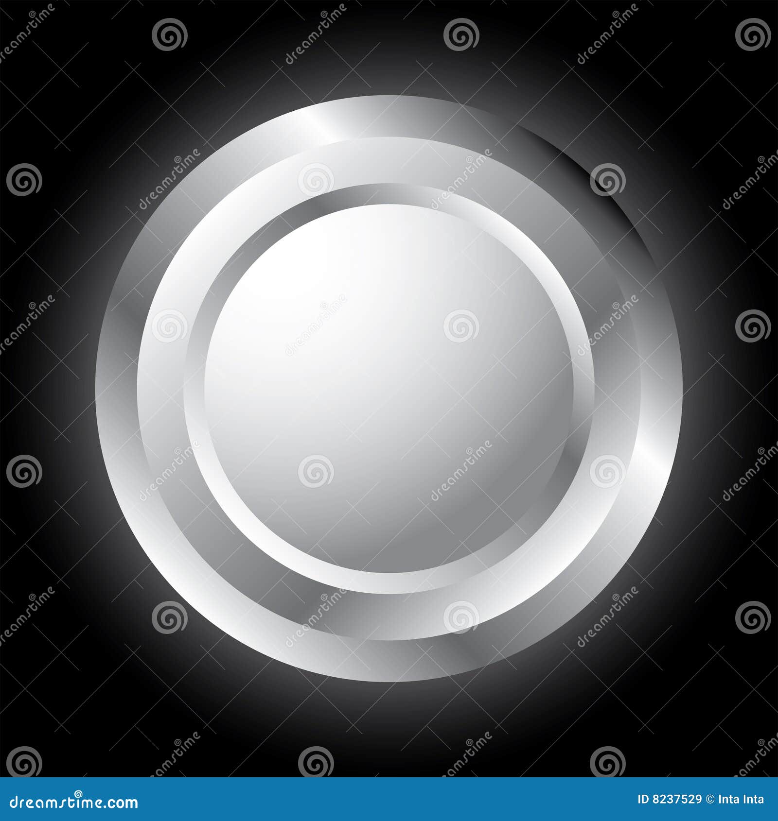 Silver button. stock vector. Illustration of shiny, computer - 8237529