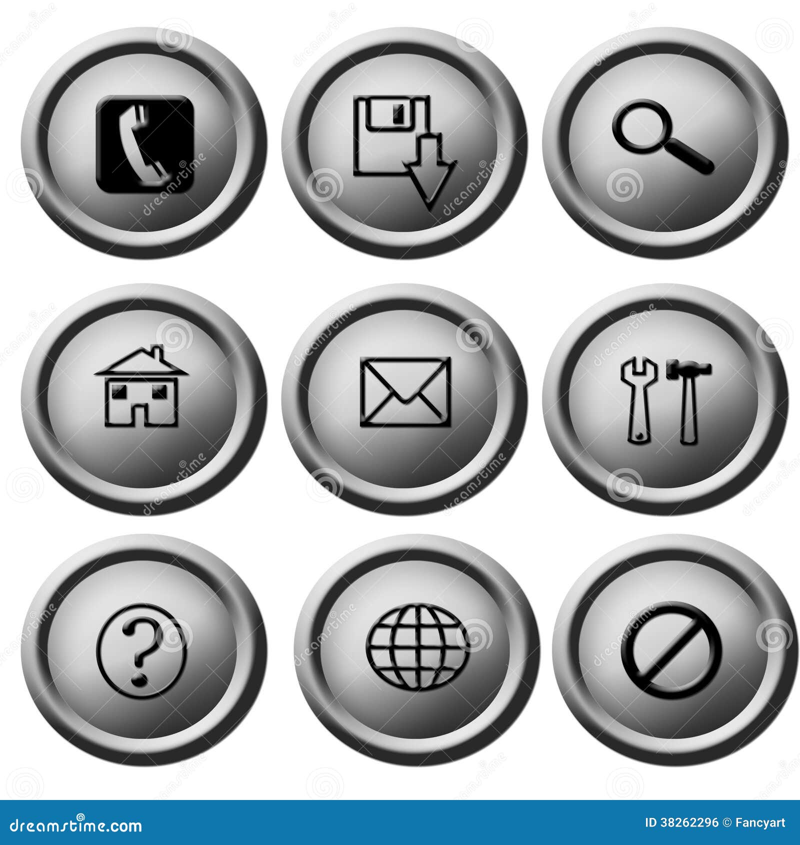 Silver button pack stock illustration. Illustration of buttons - 38262296