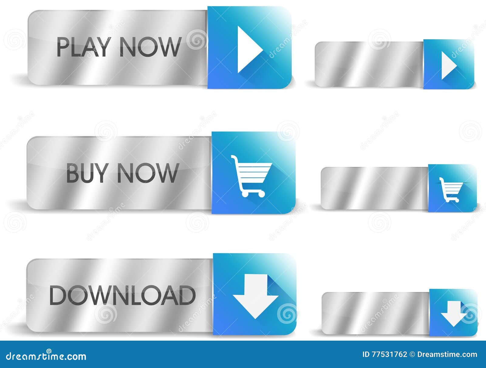 Silver buttons stock illustration. Illustration of gradient - 77531762