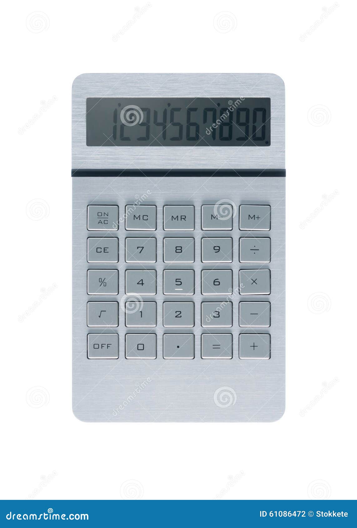 Silver Calculator on White Background Stock Photo - Image of data ...