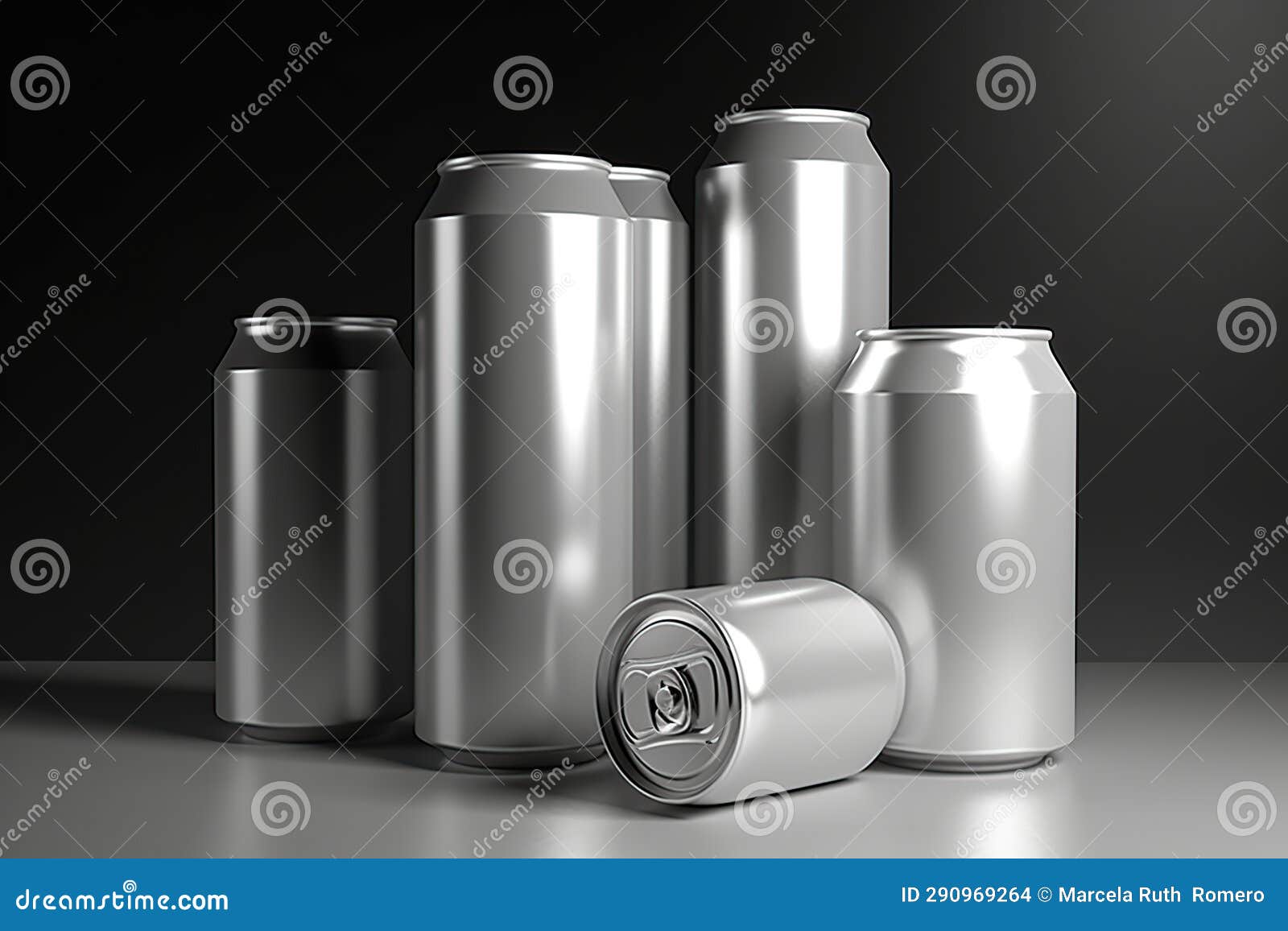Silver Can for Beverage, Mock Up Style. AI Generated Stock Illustration ...