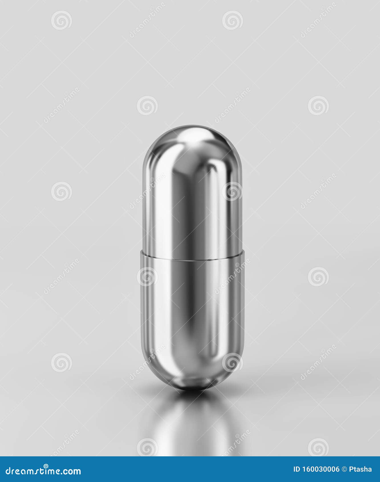 Silver Capsule Pill Isolated on Gray Background. Clipping Path Included ...
