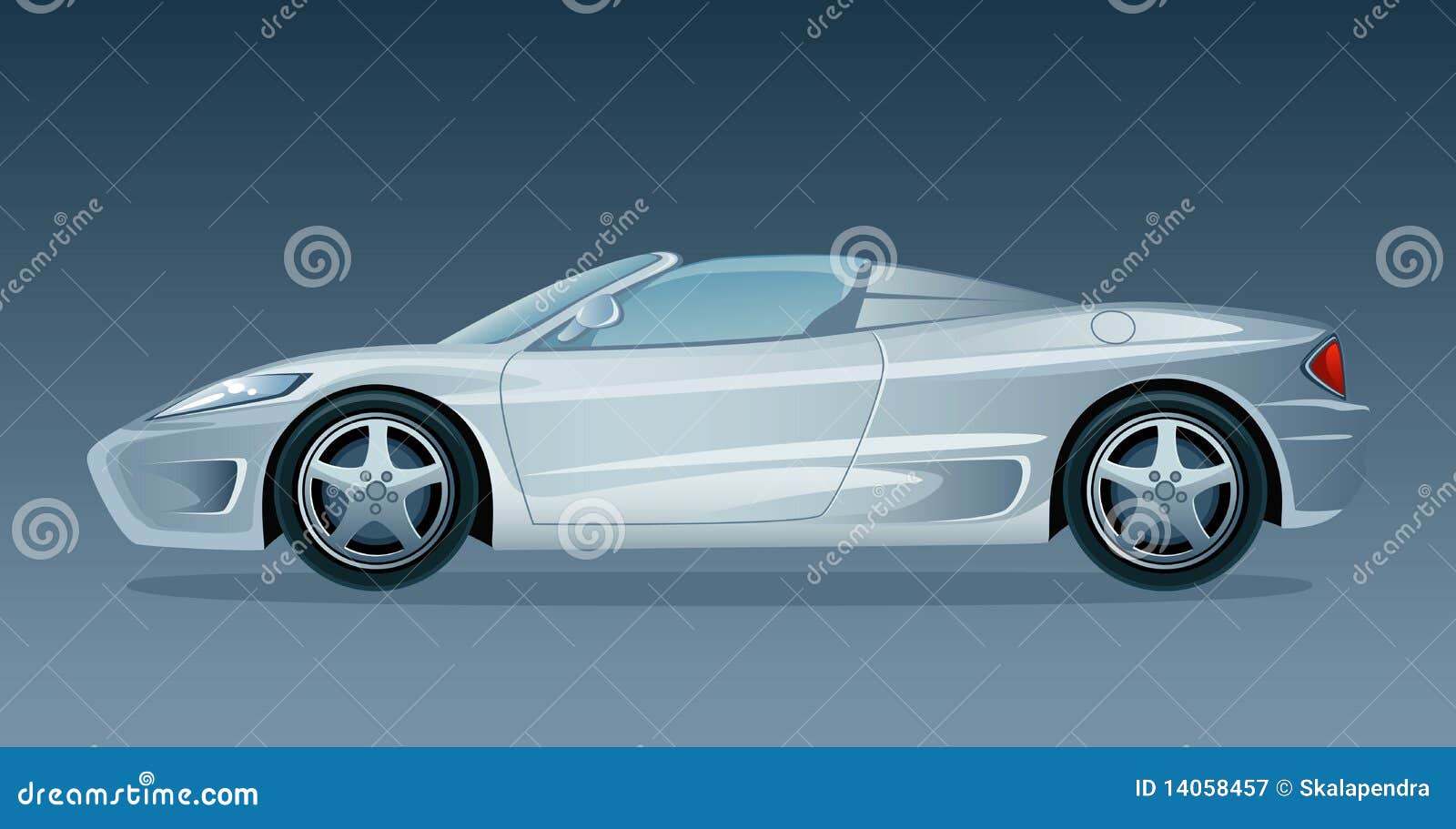 Silver Car Cartoon Vector | CartoonDealer.com #14058457