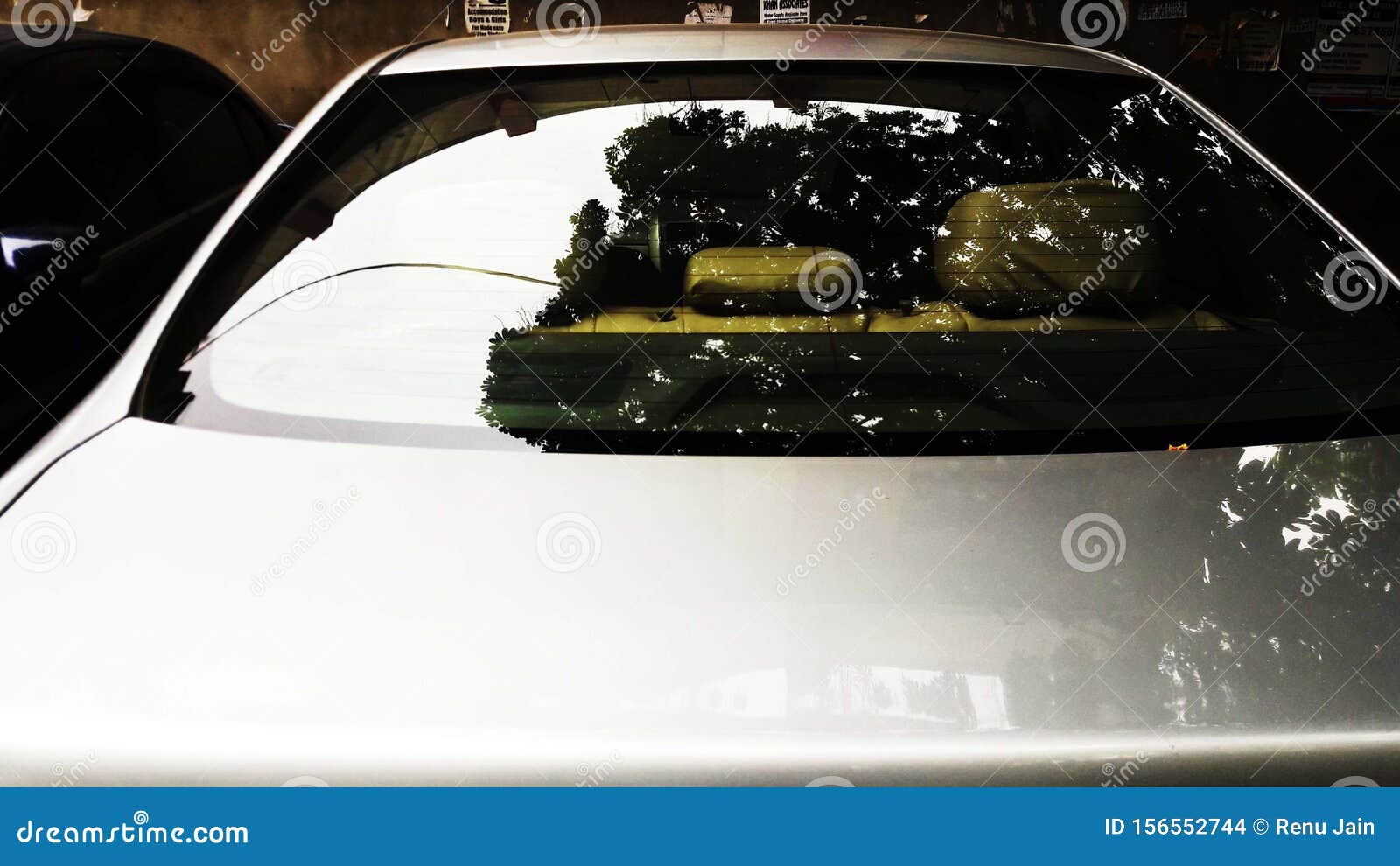 Silver Car Backside View Closeup Image Stock Photo - Image of retail ...