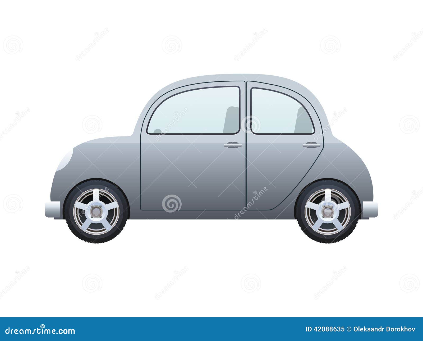 Silver car stock vector. Illustration of automotive, isolated - 42088635