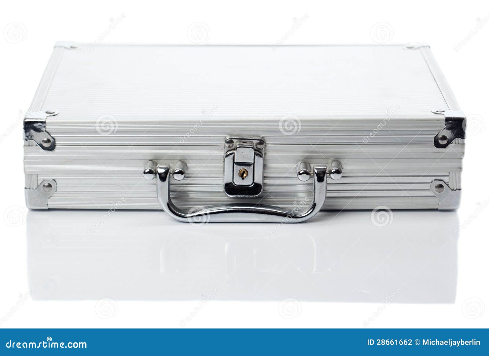 Silver case stock photo. Image of suitcase, view, aluminum - 28661662