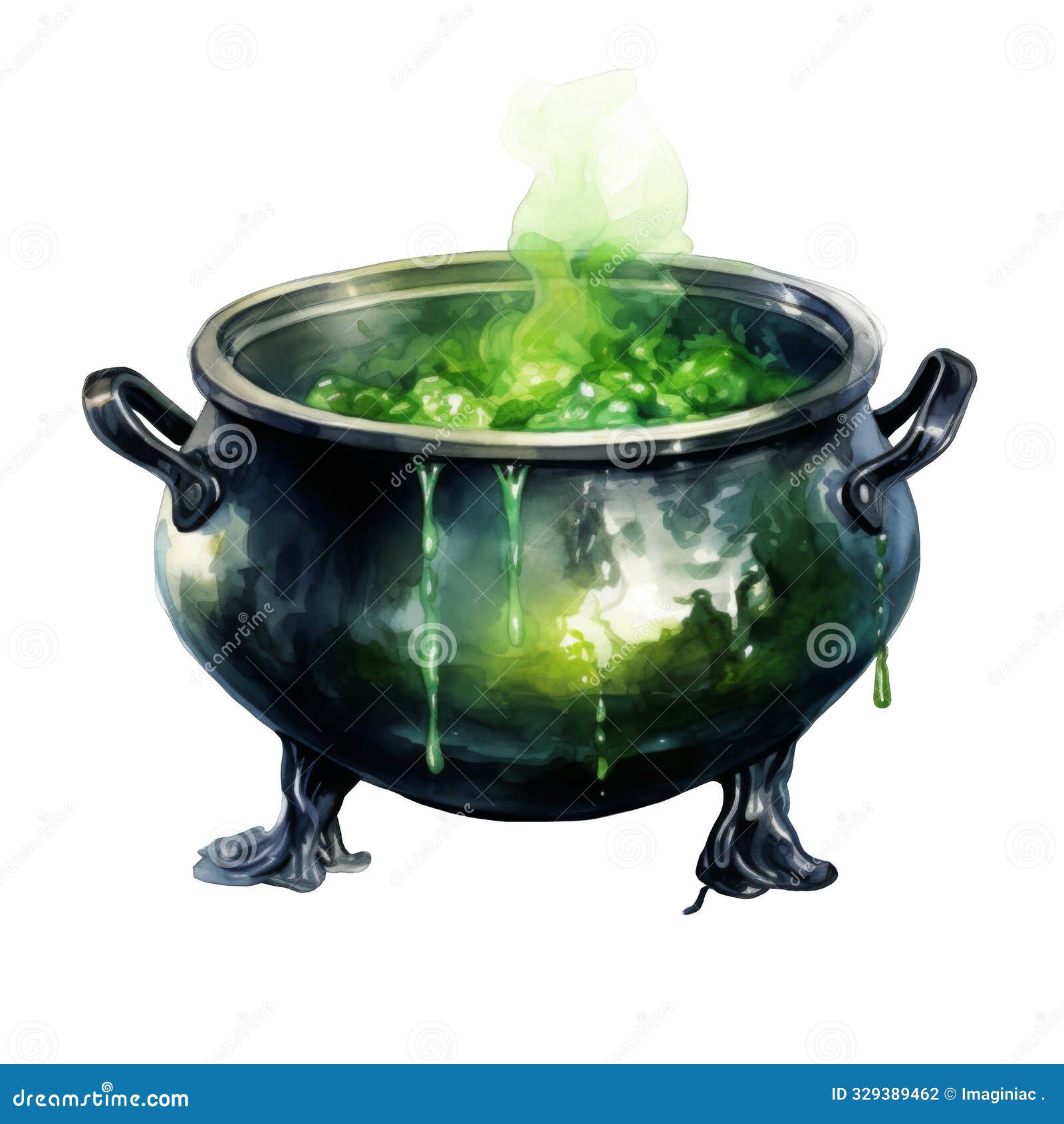 A Silver Cauldron with Bubbling Green Potion Stock Photo - Illustration ...