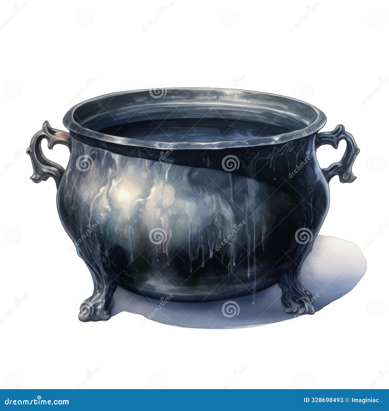 Silver Cauldron with Dripping Wax Stock Image - Illustration of glossy ...