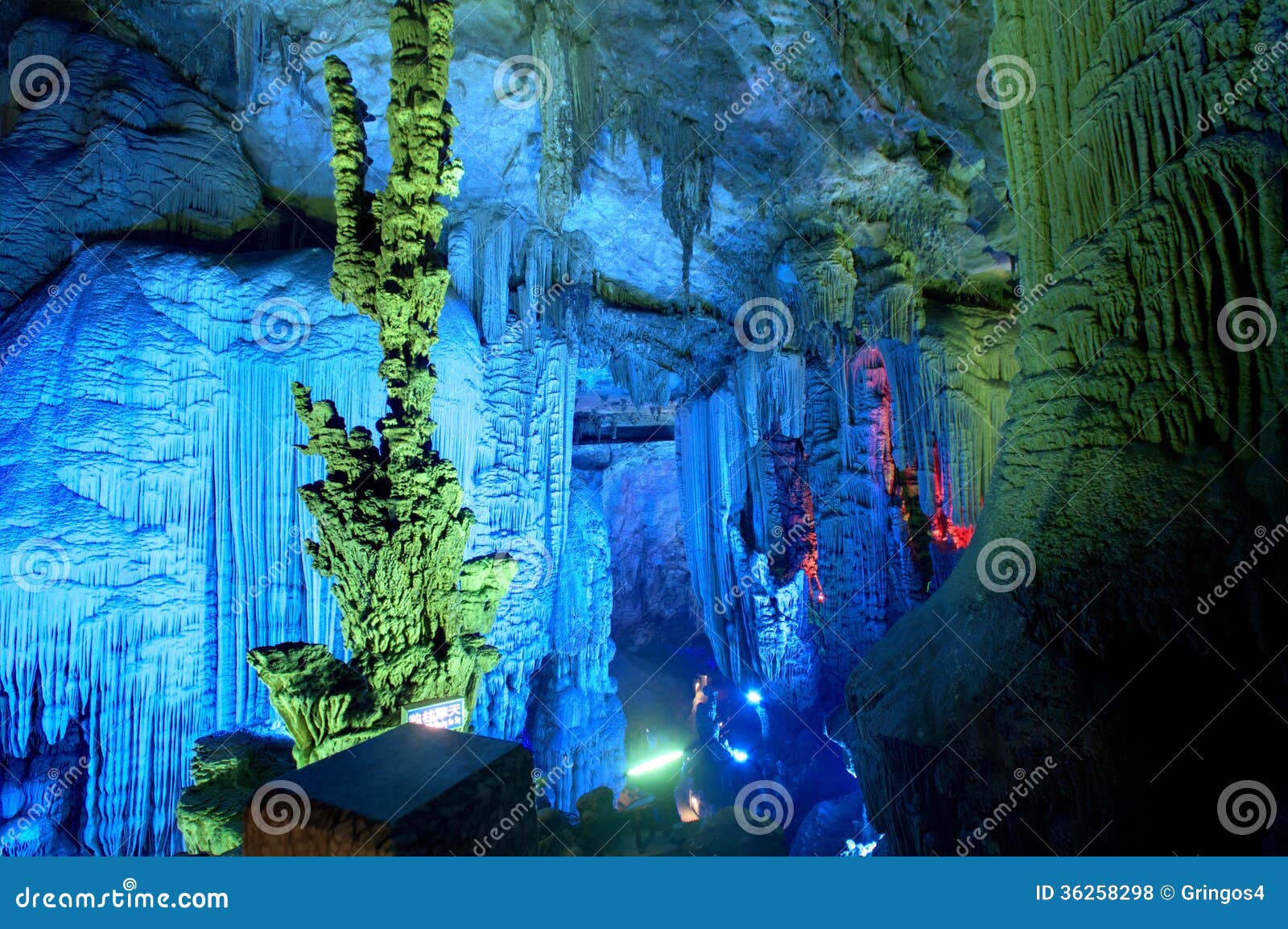 Silver Cave Guangxi Province China Stock Photo - Image of color, inside ...