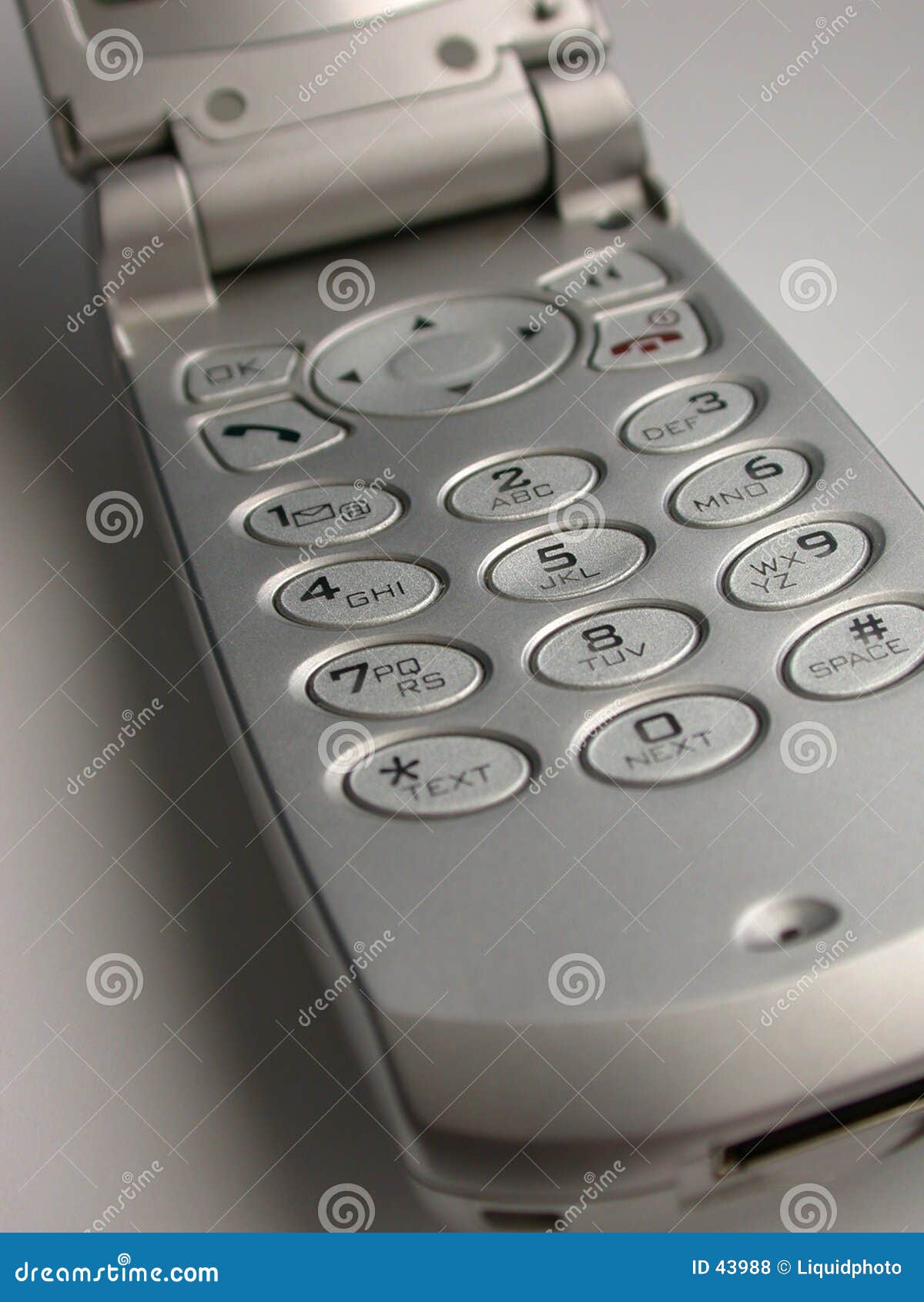 Silver Cellular Flip Phone stock photo. Image of color, buttons - 43988