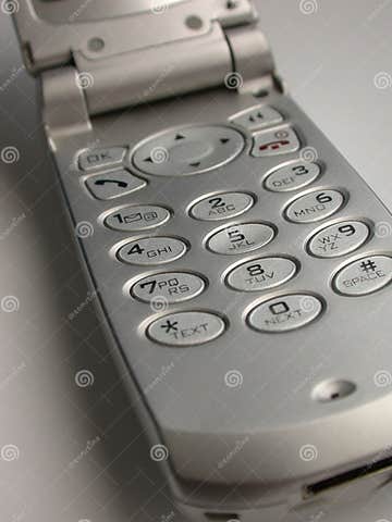 Silver Cellular Flip Phone stock photo. Image of color, buttons - 43988