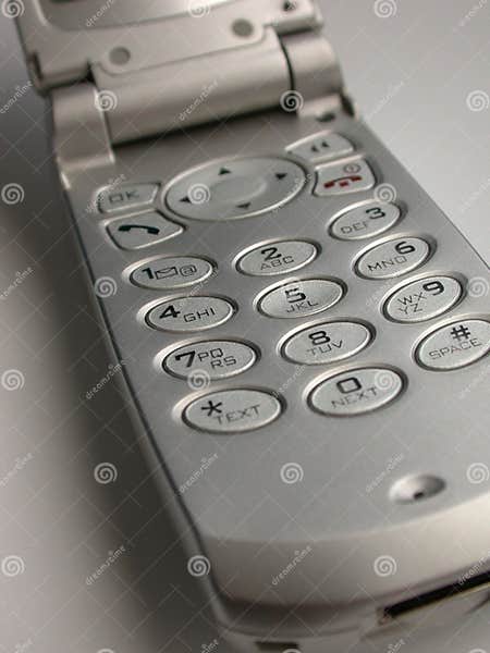 Silver Cellular Flip Phone stock photo. Image of color, buttons - 43988