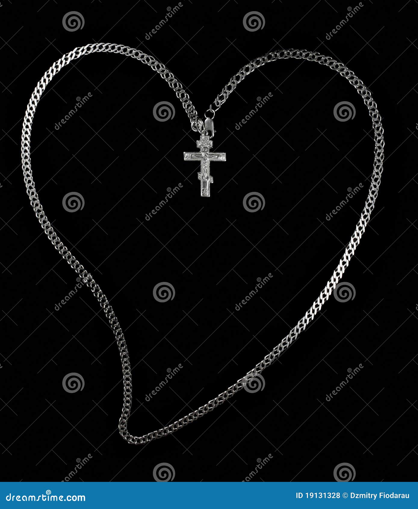 Silver chain and cross stock photo. Image of antique - 19131328