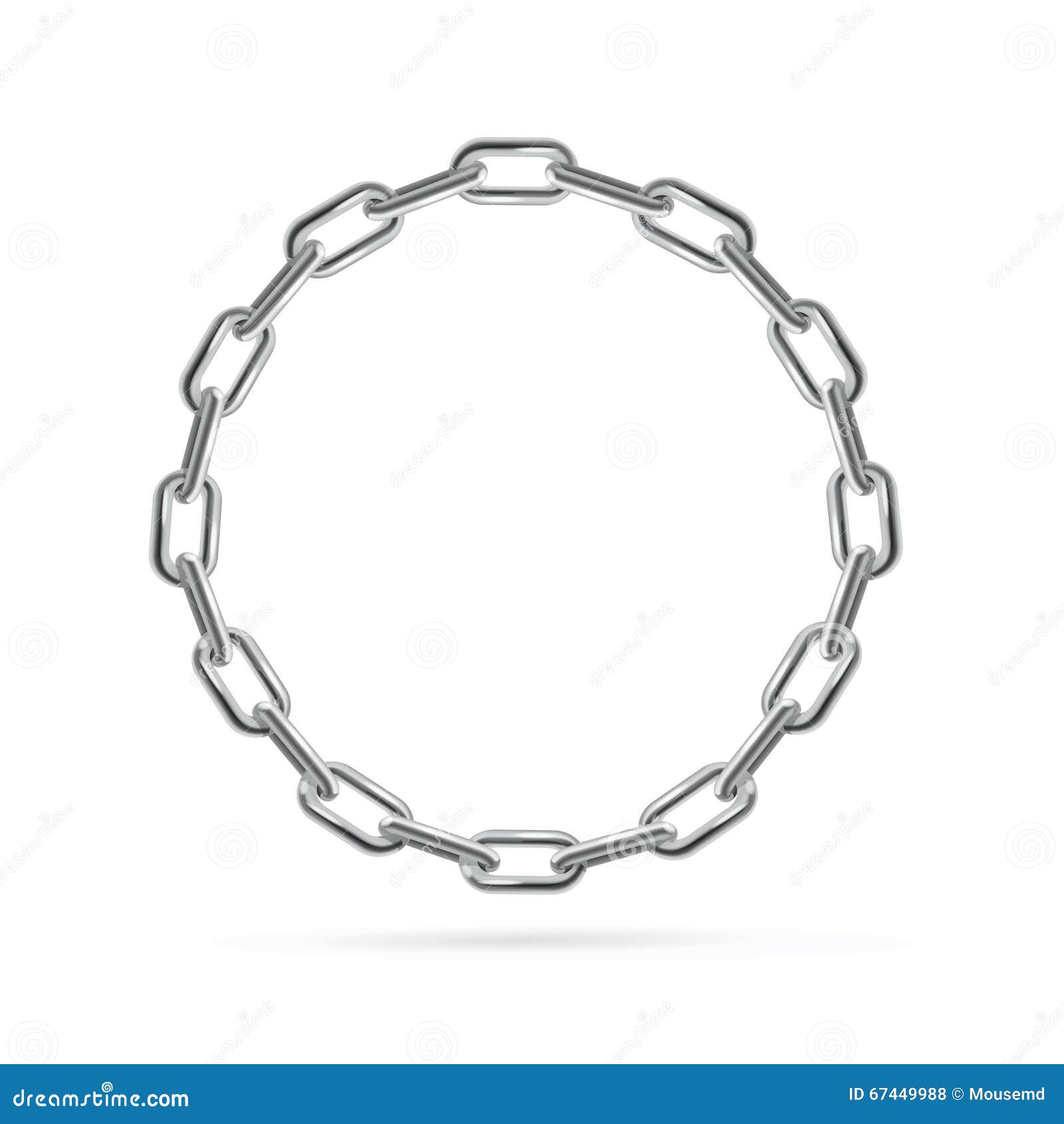 Silver Chain Frame Round. Vector Stock Vector - Illustration of close ...