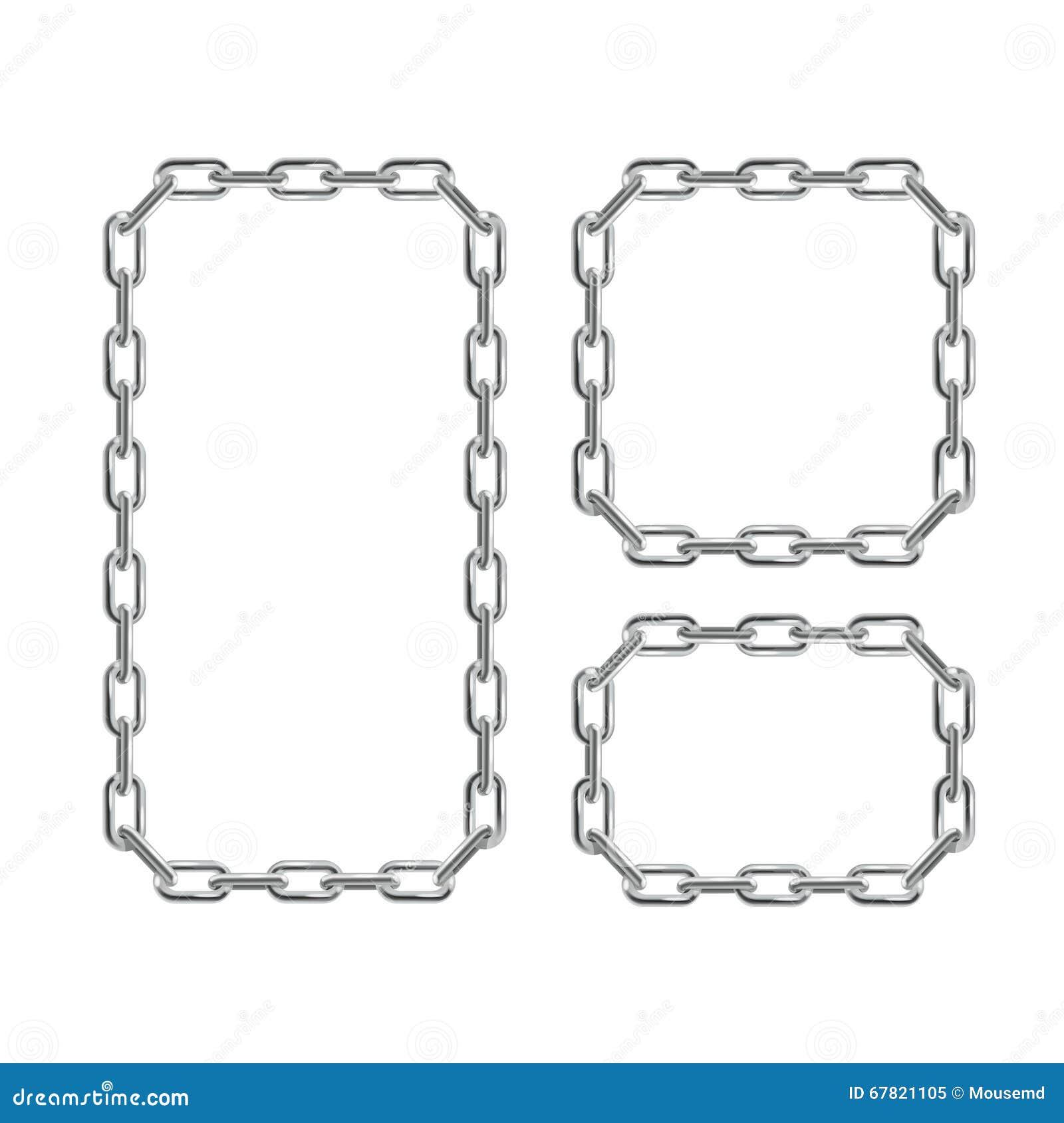 Silver Chain Frames. Vector Stock Illustration - Illustration of icon ...