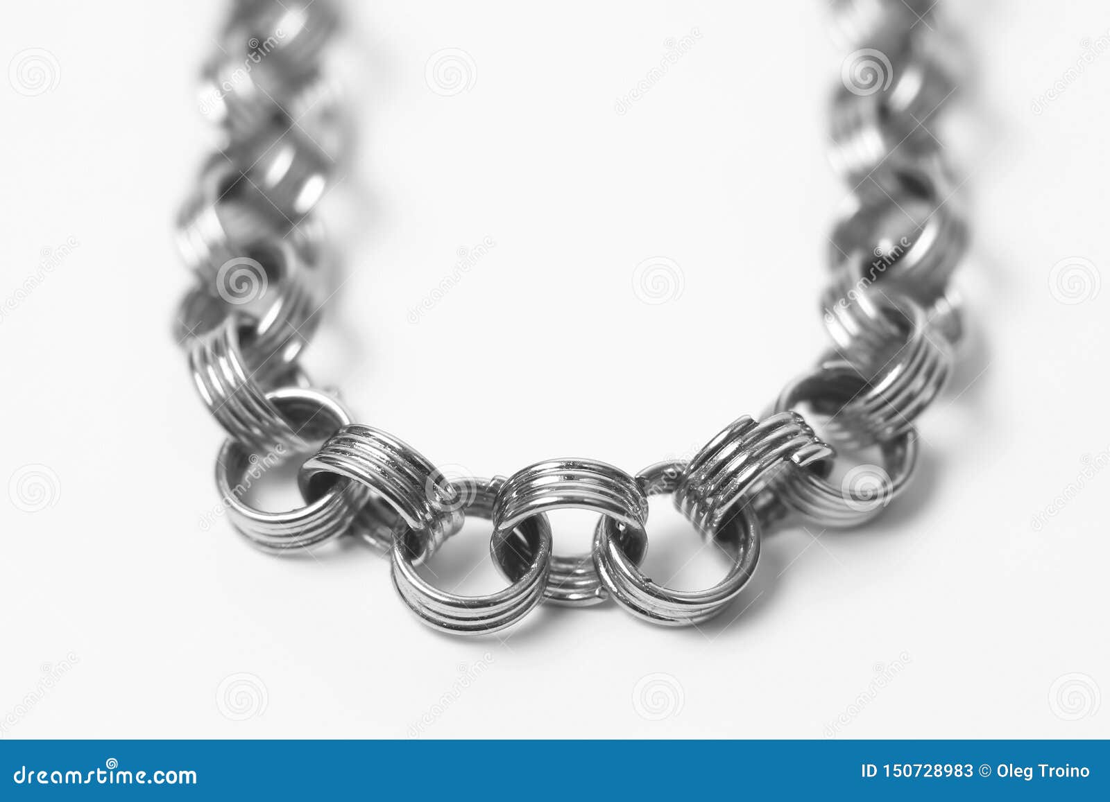 Silver Chain on a White Background Stock Image - Image of bond ...