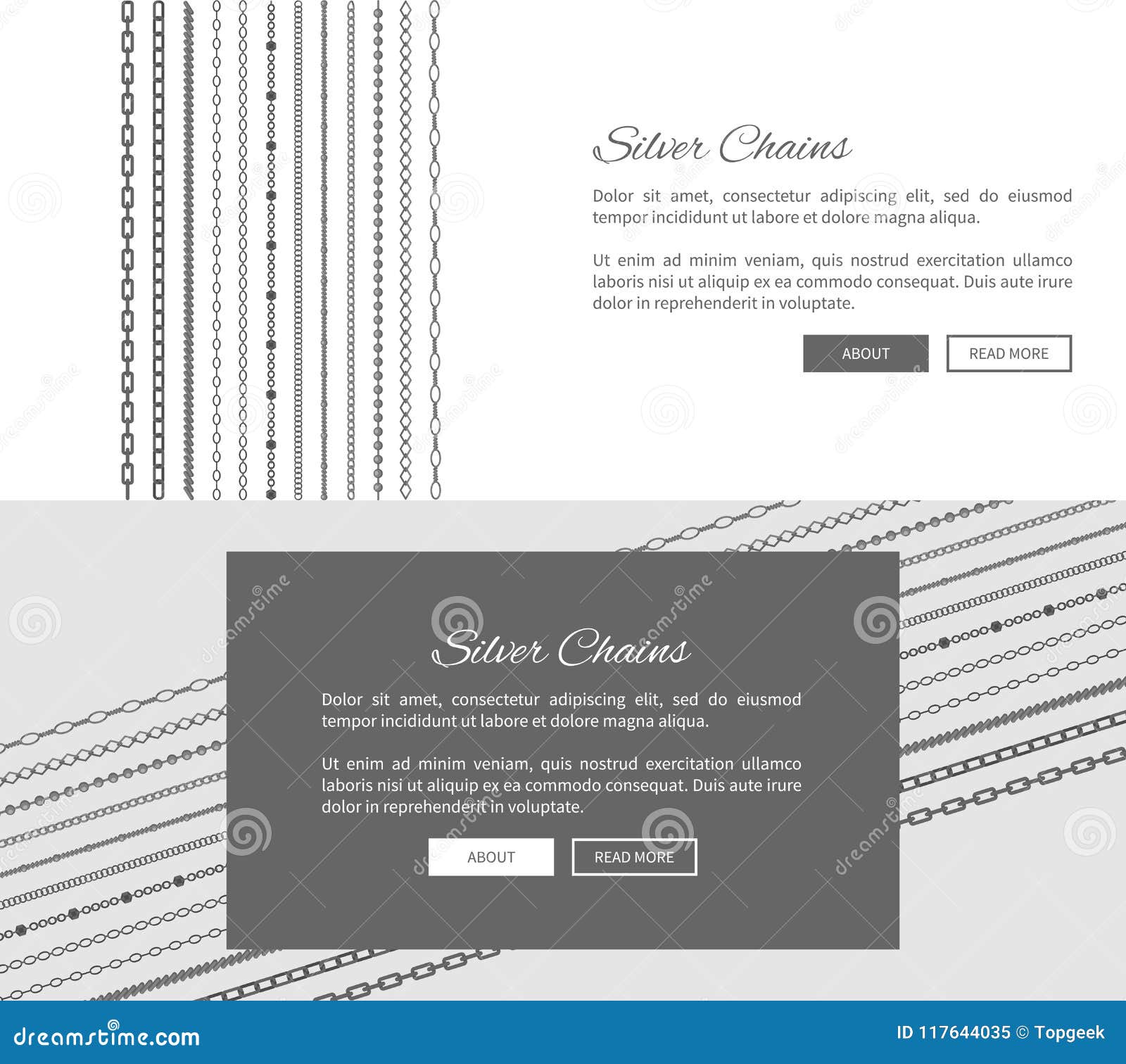 Silver Chains Internet Shop Web Page Template Stock Vector ...