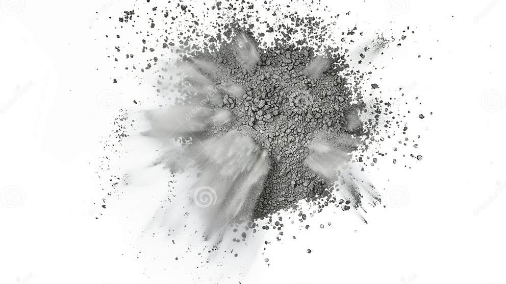 Silver Chalk Powder Explosion on White Background Stock Illustration ...