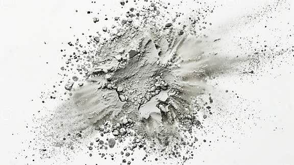 Silver Chalk Powder Explosion on White Background Stock Illustration ...