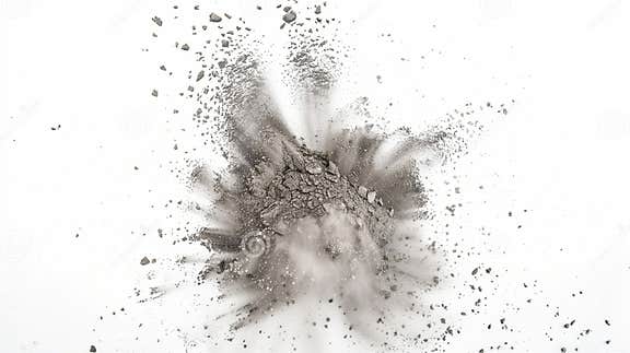 Silver Chalk Powder Explosion on White Background Stock Illustration ...