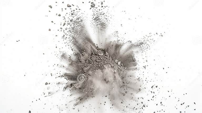Silver Chalk Powder Explosion on White Background Stock Illustration ...