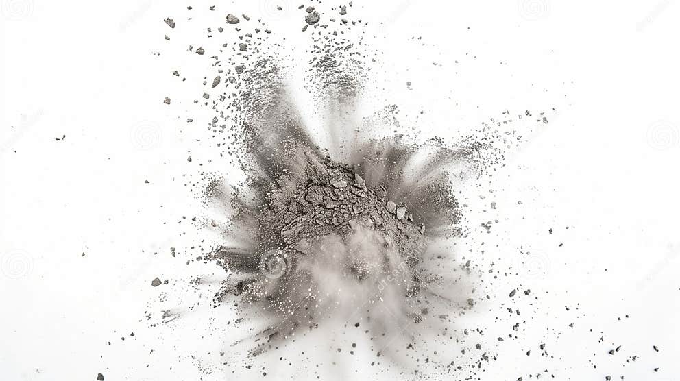 Silver Chalk Powder Explosion on White Background Stock Illustration ...