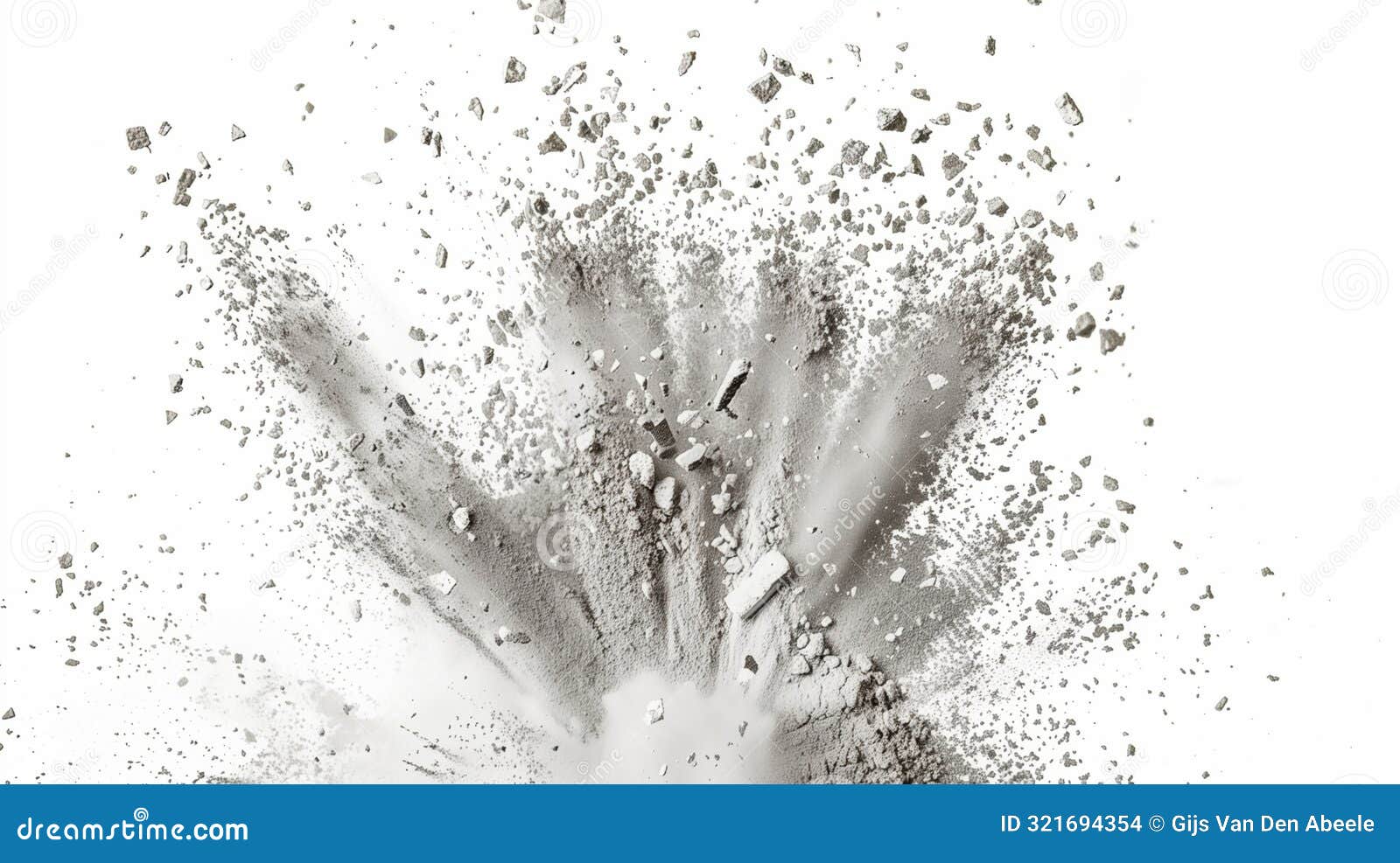 Silver Chalk Powder Explosion on White Background Stock Illustration ...