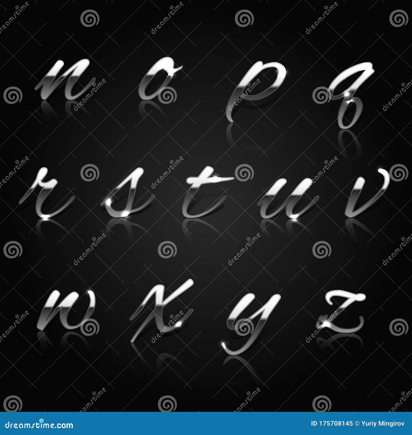 Silver Characters Collection Stock Vector - Illustration of glamour ...