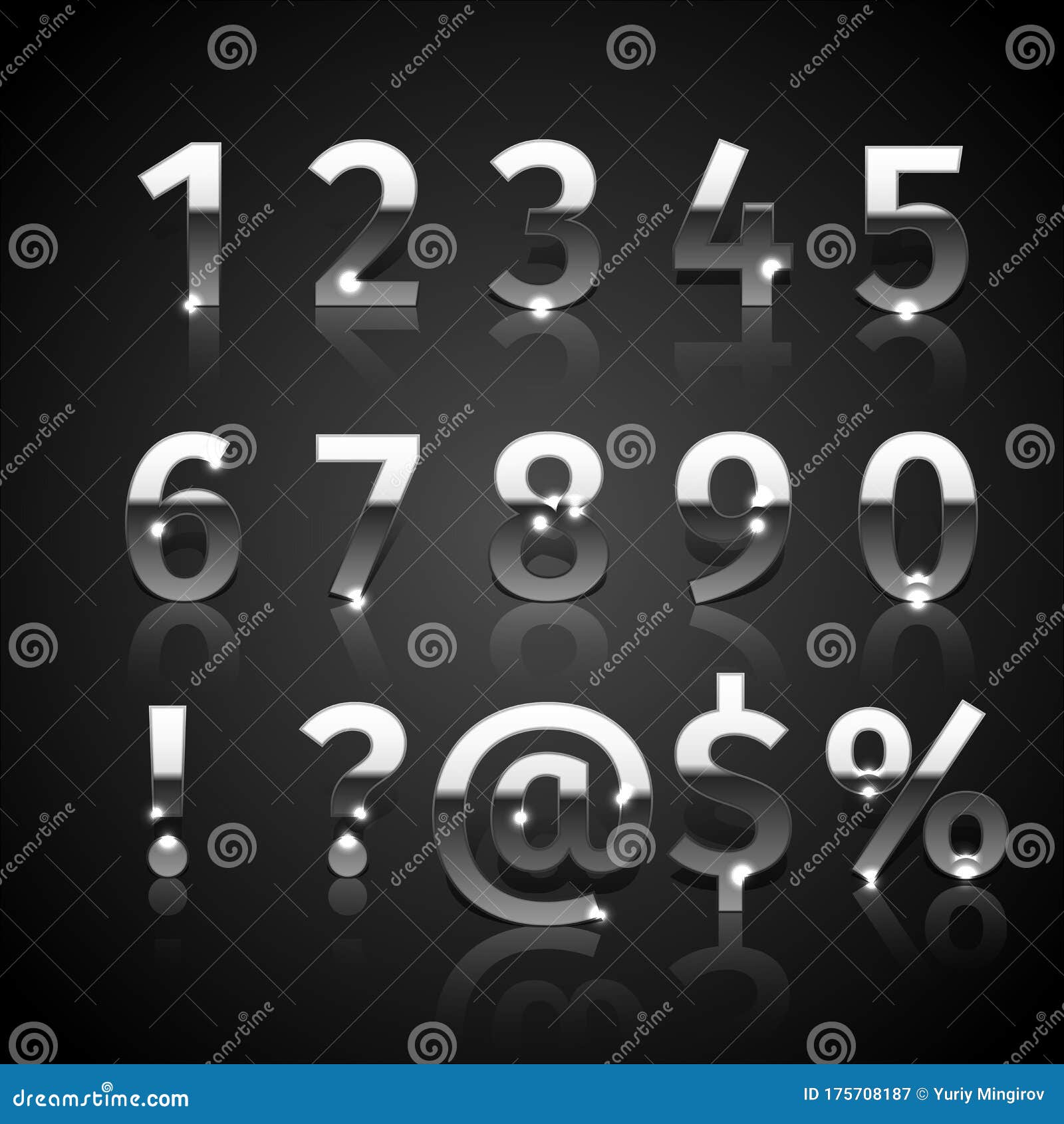 Silver Characters Collection Stock Vector - Illustration of alphabet ...