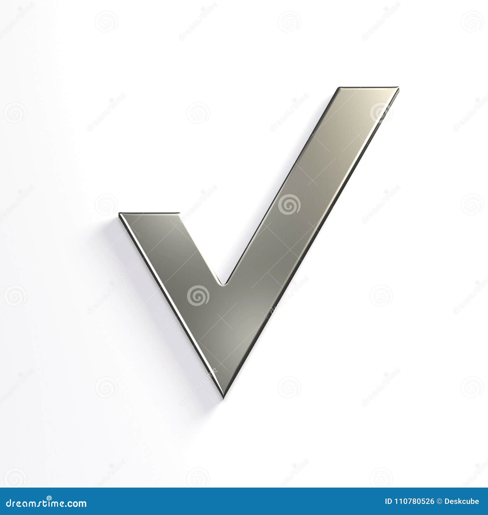 Silver Check Mark. 3D Render Illustration Stock Illustration ...