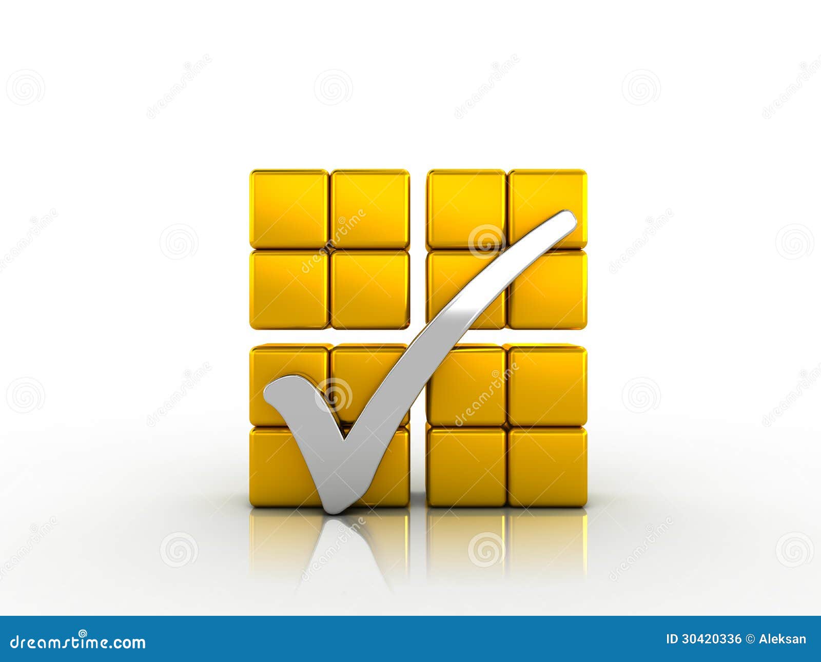 Silver Check Mark On Golden Letters Royalty-Free Stock Photography ...