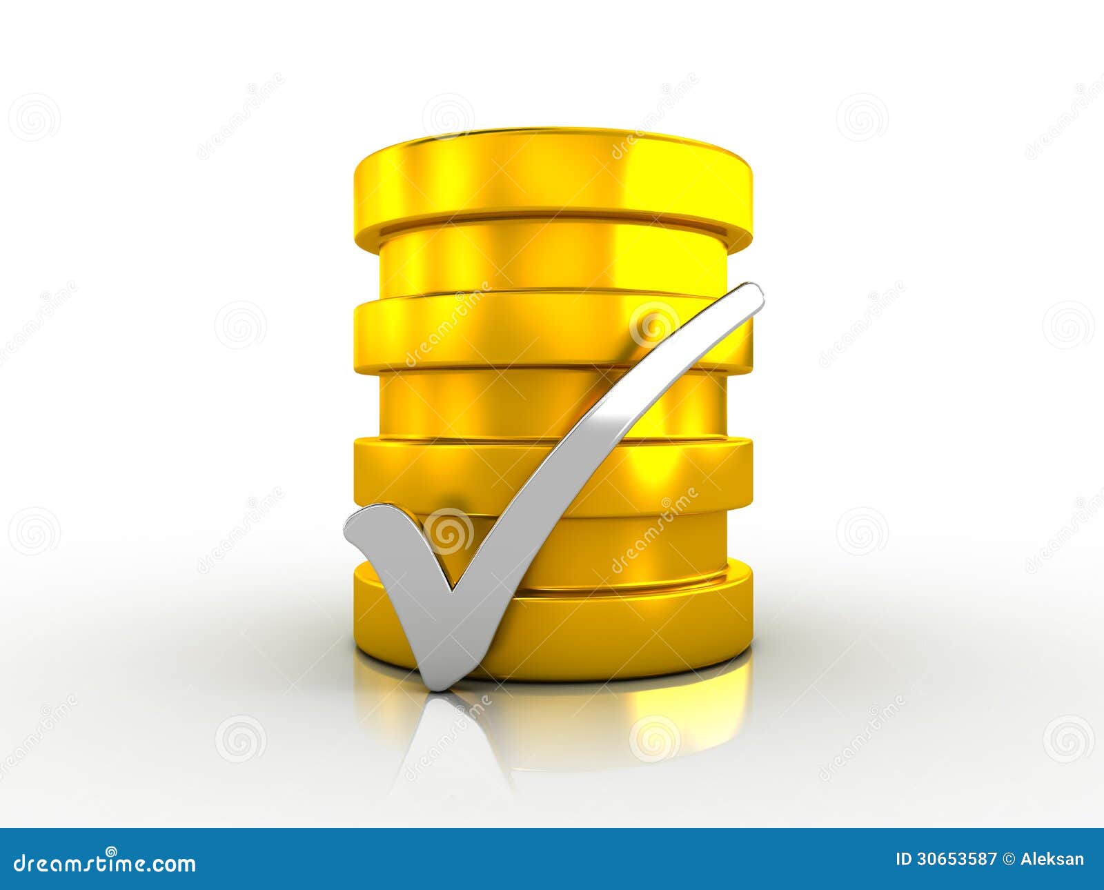 Silver Check Mark On Golden Letters Royalty-Free Stock Photography ...