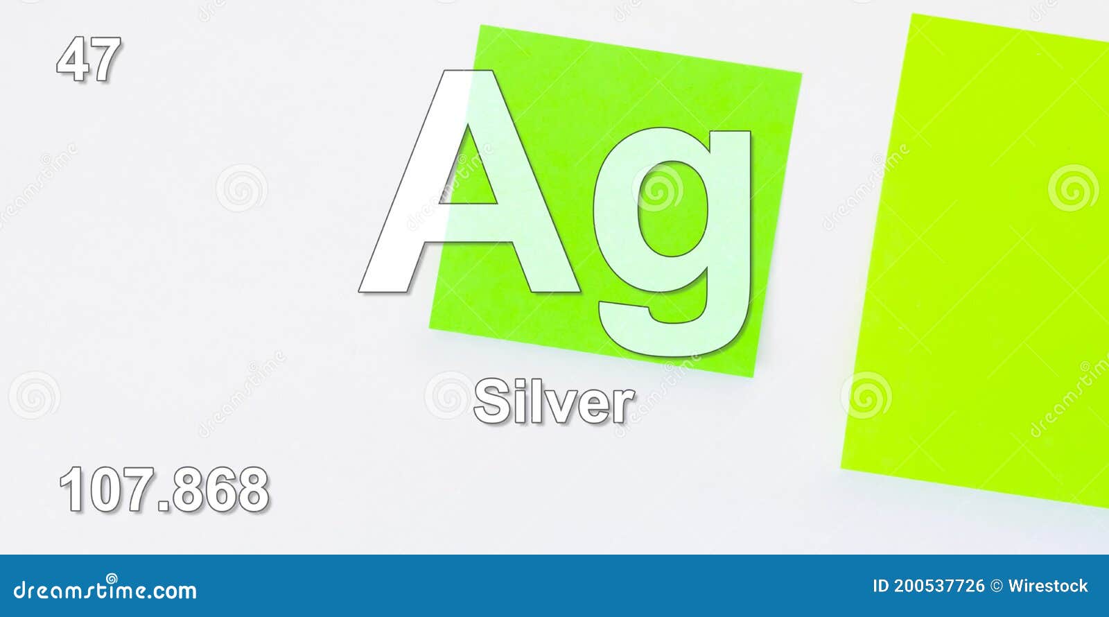 Silver Chemical Element Atomic Data and Symbol Illustration Backdrop ...