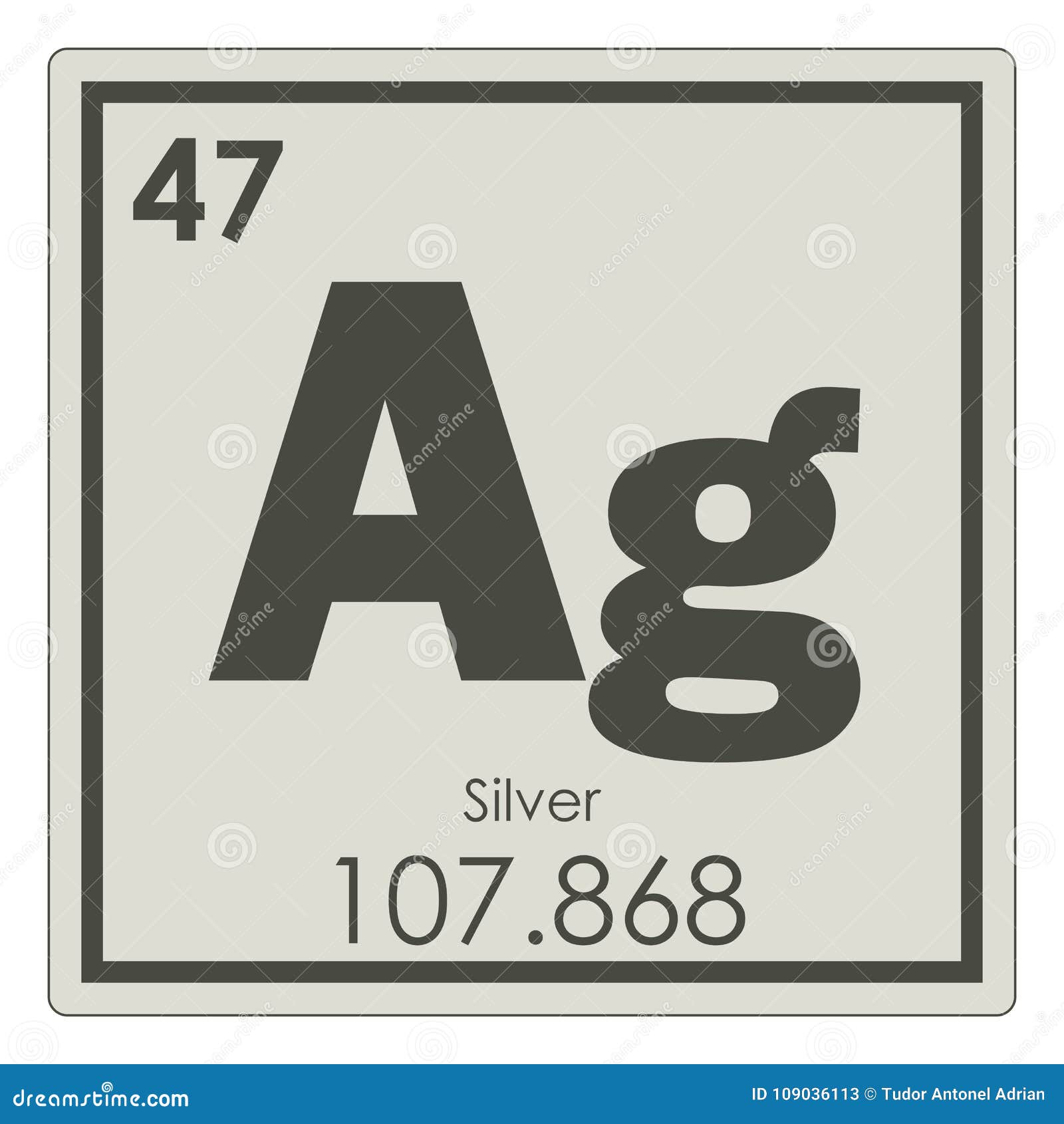 Silver chemical element stock illustration. Illustration of color ...