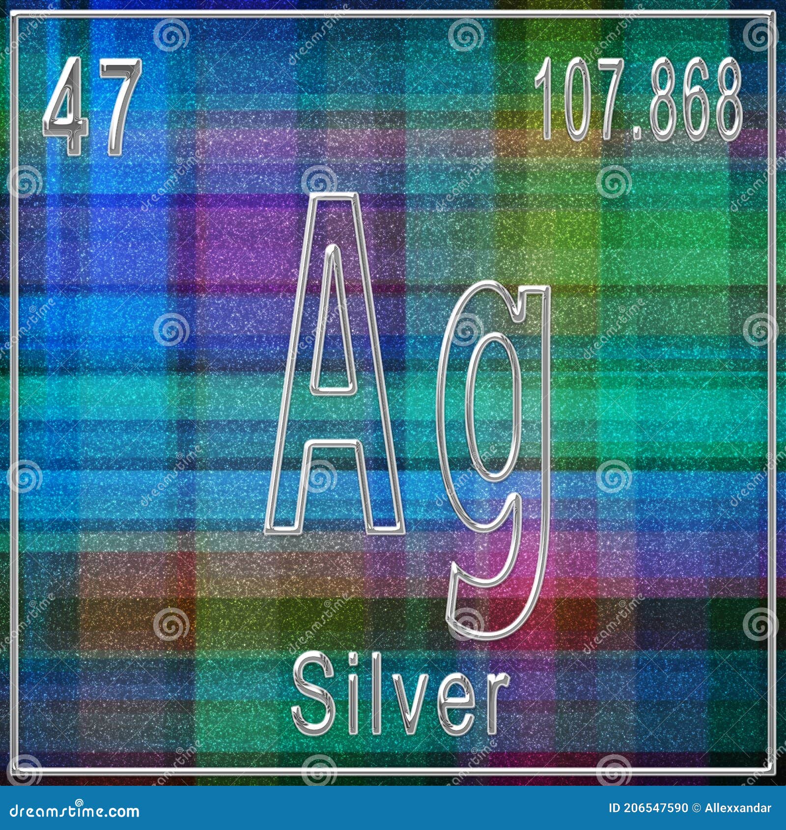 Silver Chemical Element, Sign with Atomic Number and Atomic Weight ...