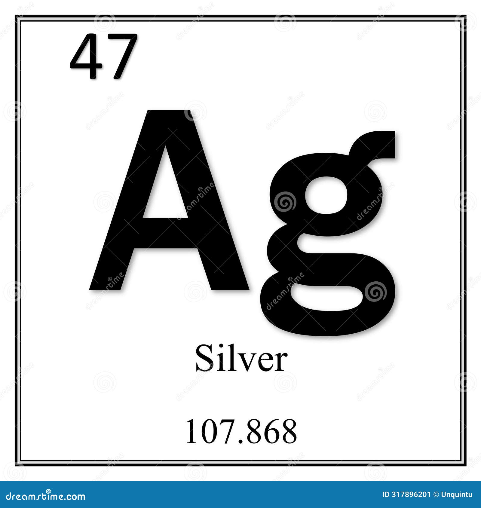 Silver - Ag - Chemical Element Periodic Table Royalty-Free Stock Image ...