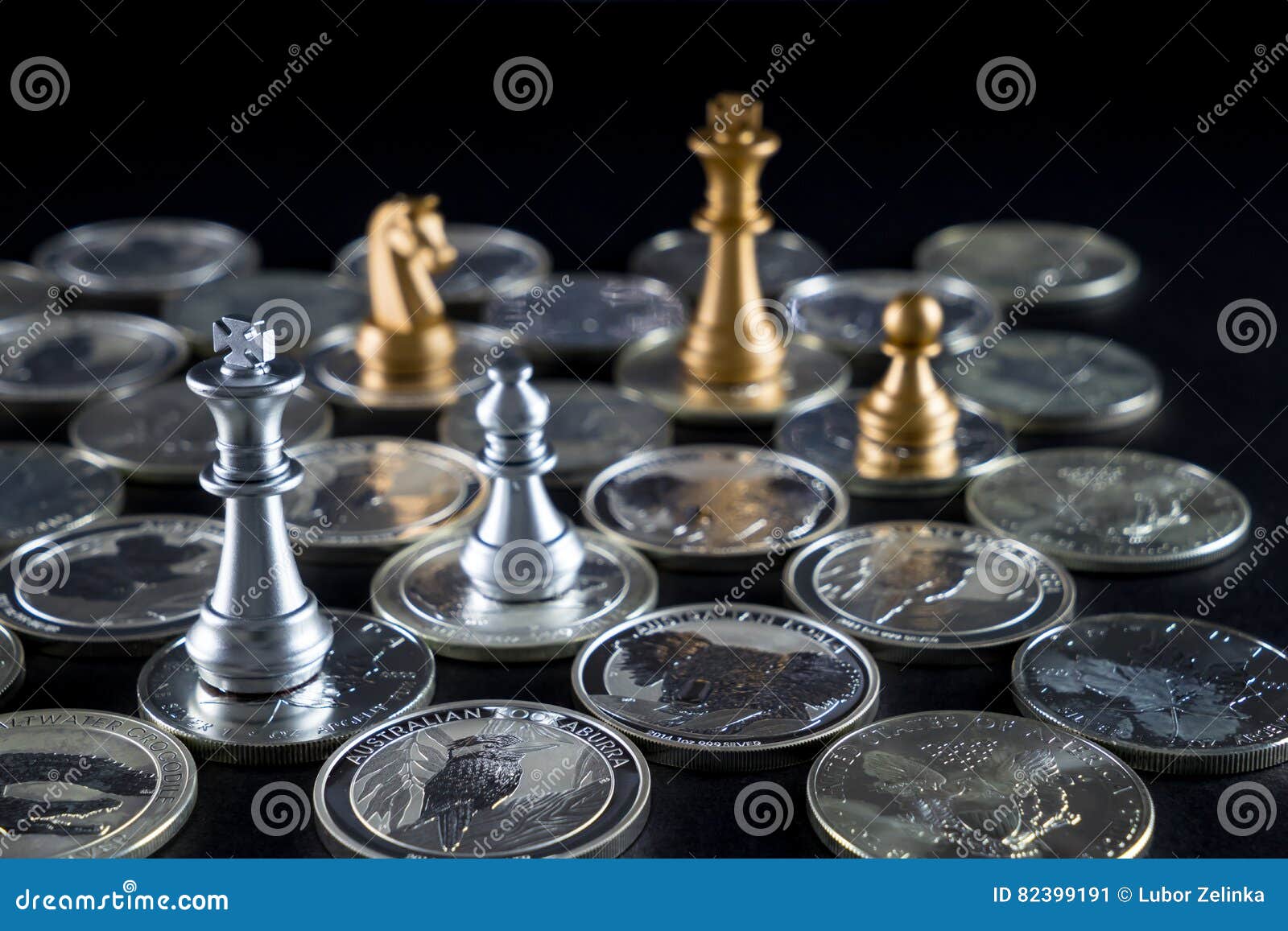 Chess Coins Standing Opposite To Each Other Royalty-Free Stock Image ...