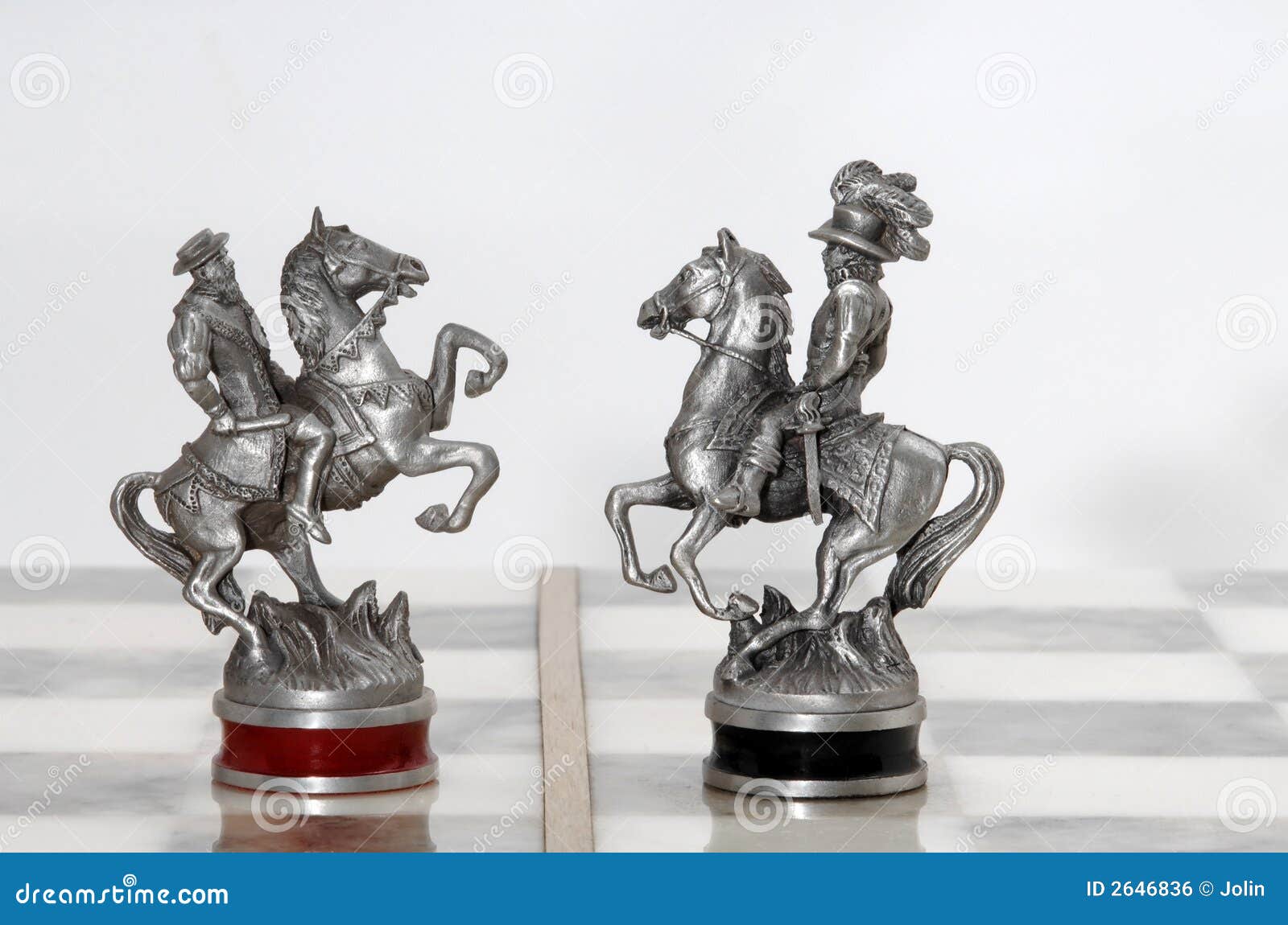 Silver Chess Pieces King And Queen Isolated On Black Background Royalty ...