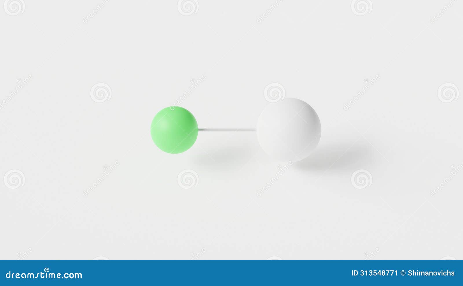 Silver Chloride Molecule 3d, Molecular Structure, Ball and Stick Model ...