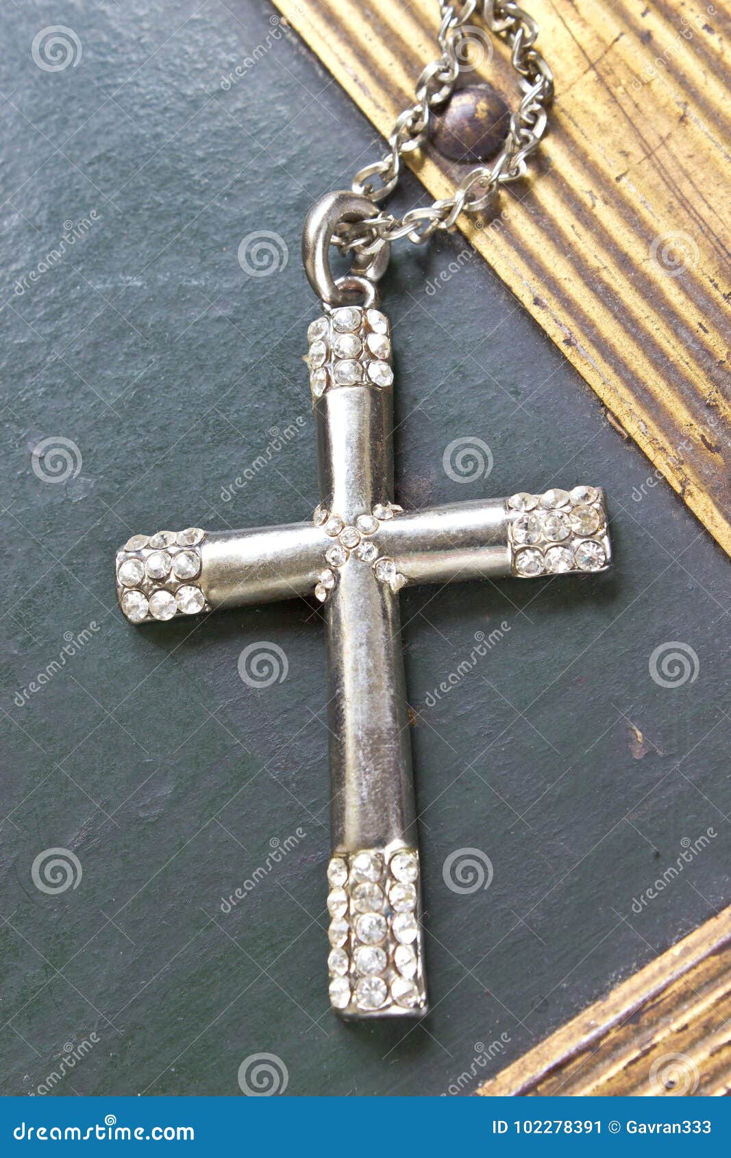 Silver Christian Cross on Vintage Background Stock Image - Image of ...